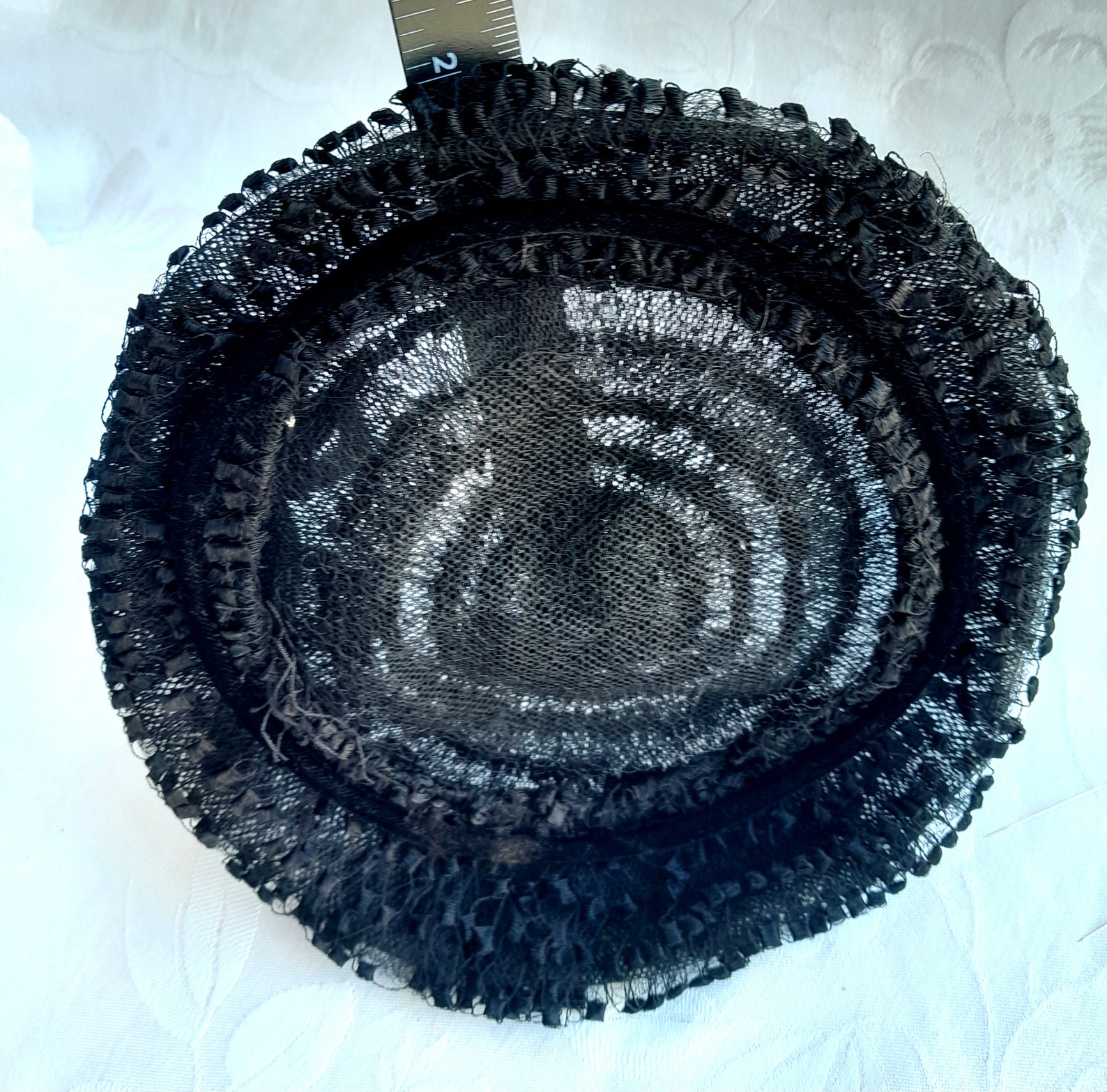 Cocktail Hat 1950s Black Dotted Net With Velvet Bow With 2 Hat Pins ...