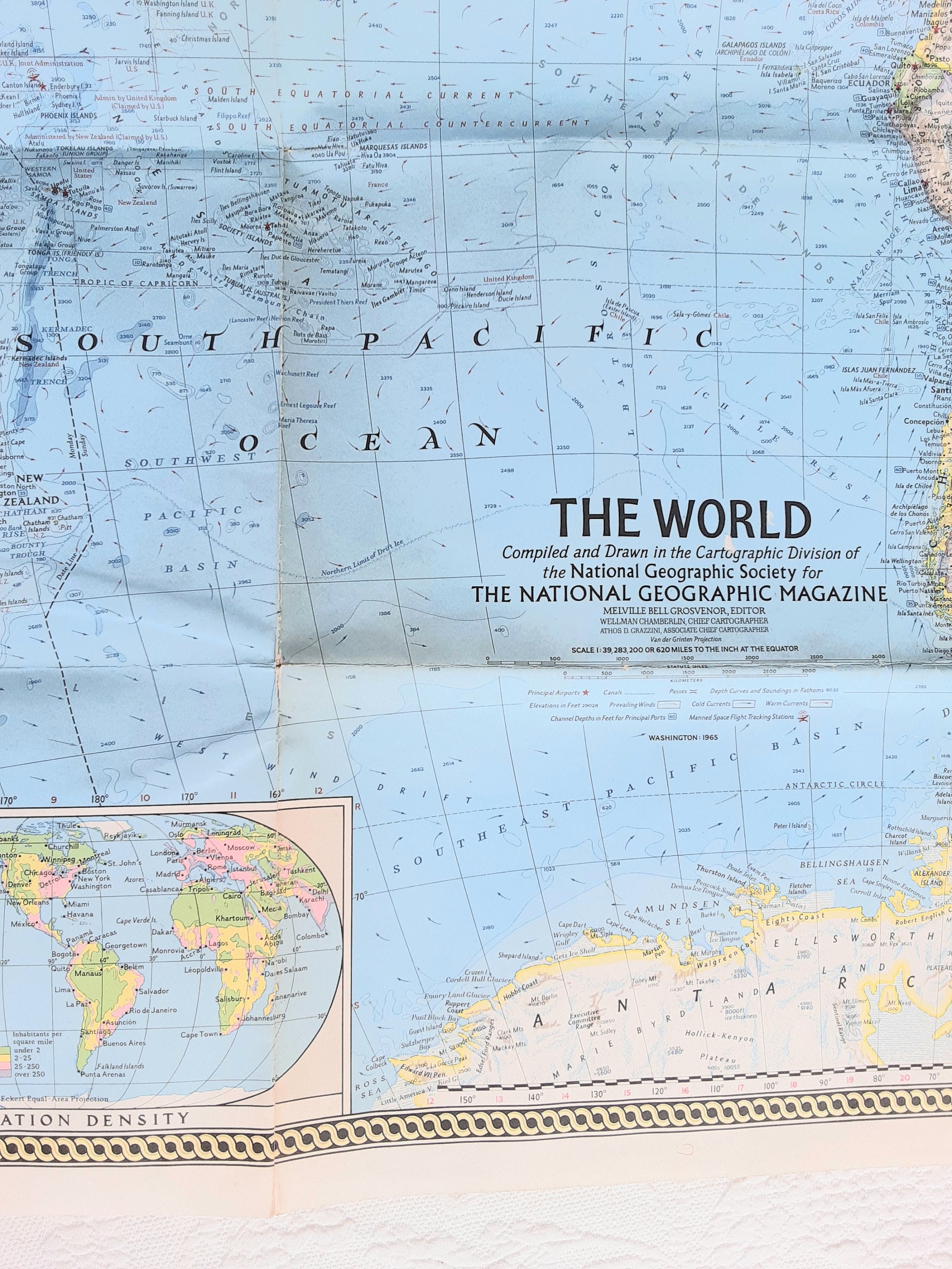 World Map 1960s National Geographic Vol. 127 No. 2 Vintage Cartography ...