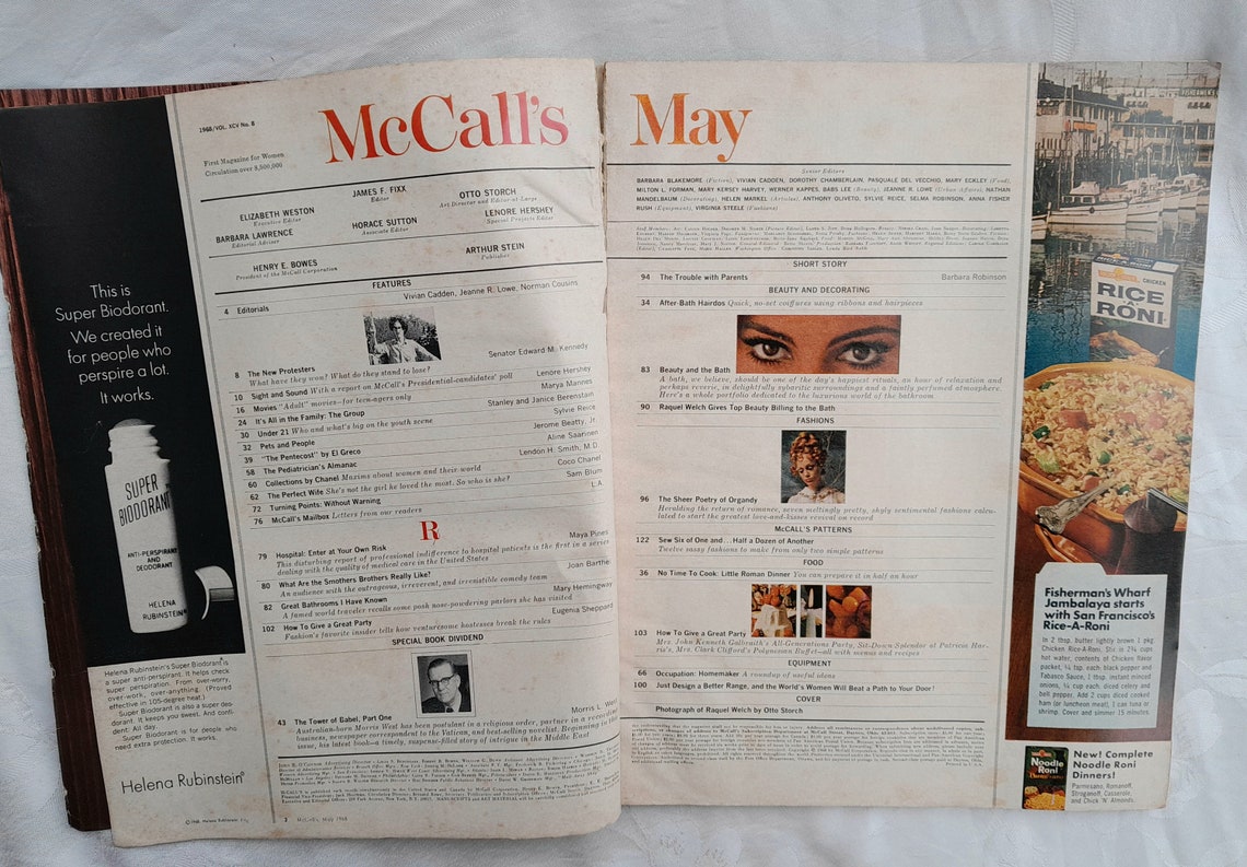 Mccall's Magazine 1968 Raquel Welch Cover in Poor - Etsy