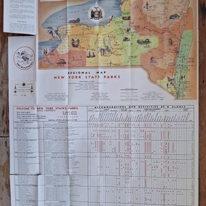 New York State Parks Guide With Map and Photos, 1950s Regional ...