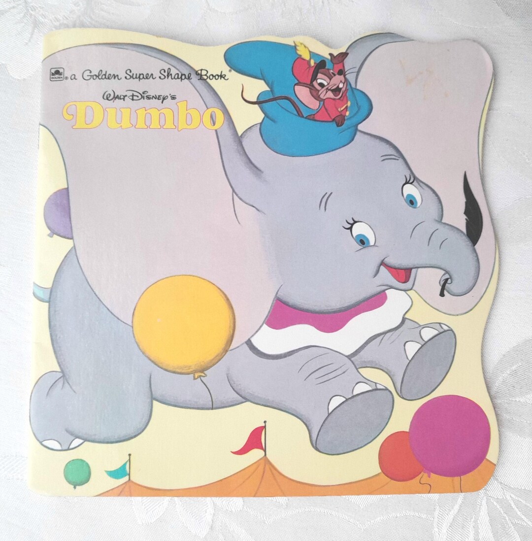 Walt Disney's Dumbo, 1970s, A Golden Super Shape Book, Softcover ...