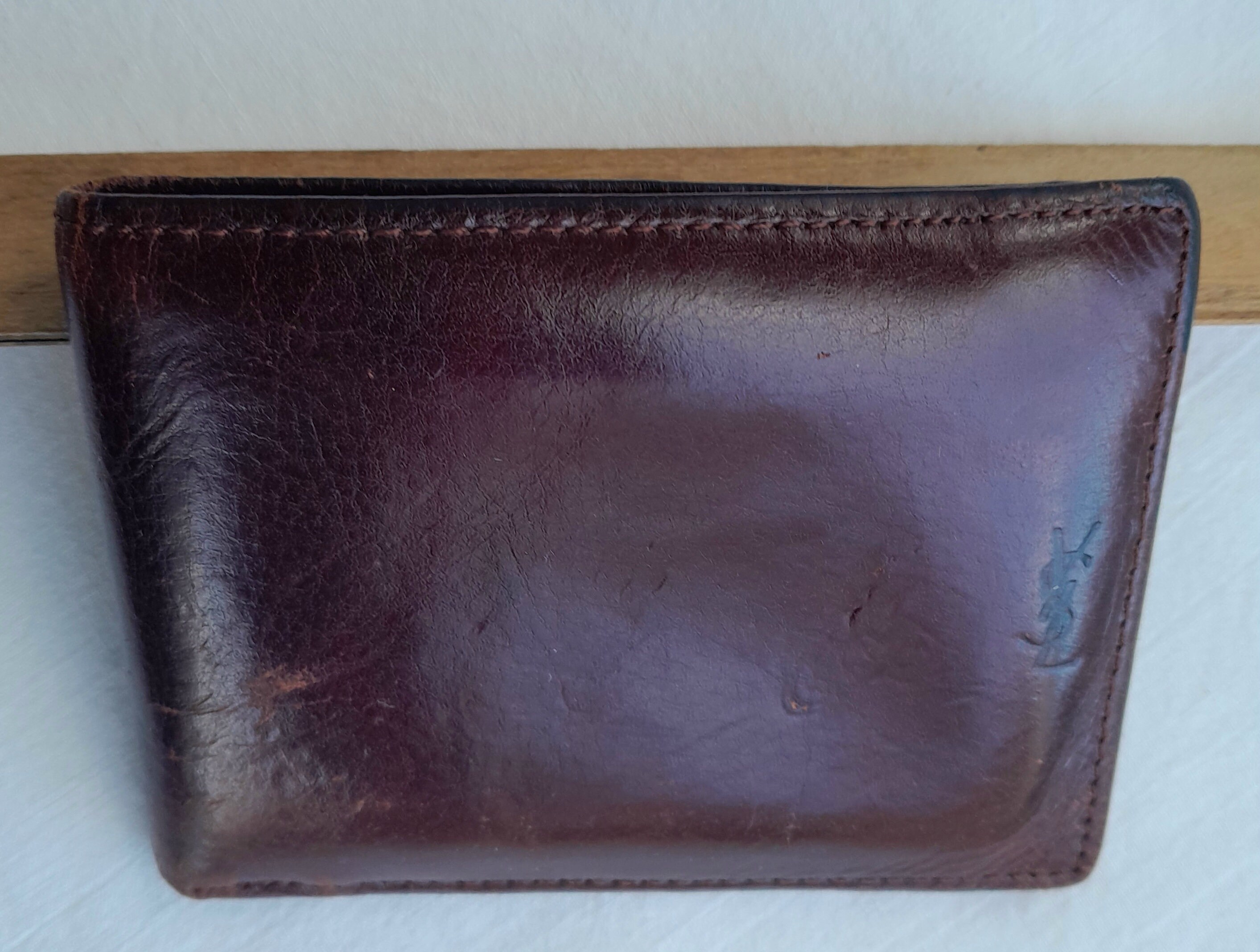 YSL Men's Bifold Wallet Well Worn Oxblood Old Money - Etsy