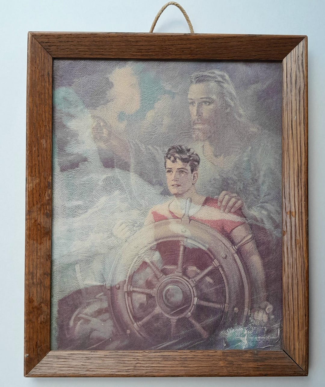 Walter Sallmon Christ Our Pilot Original Framed 1950s Lithograph Not a ...