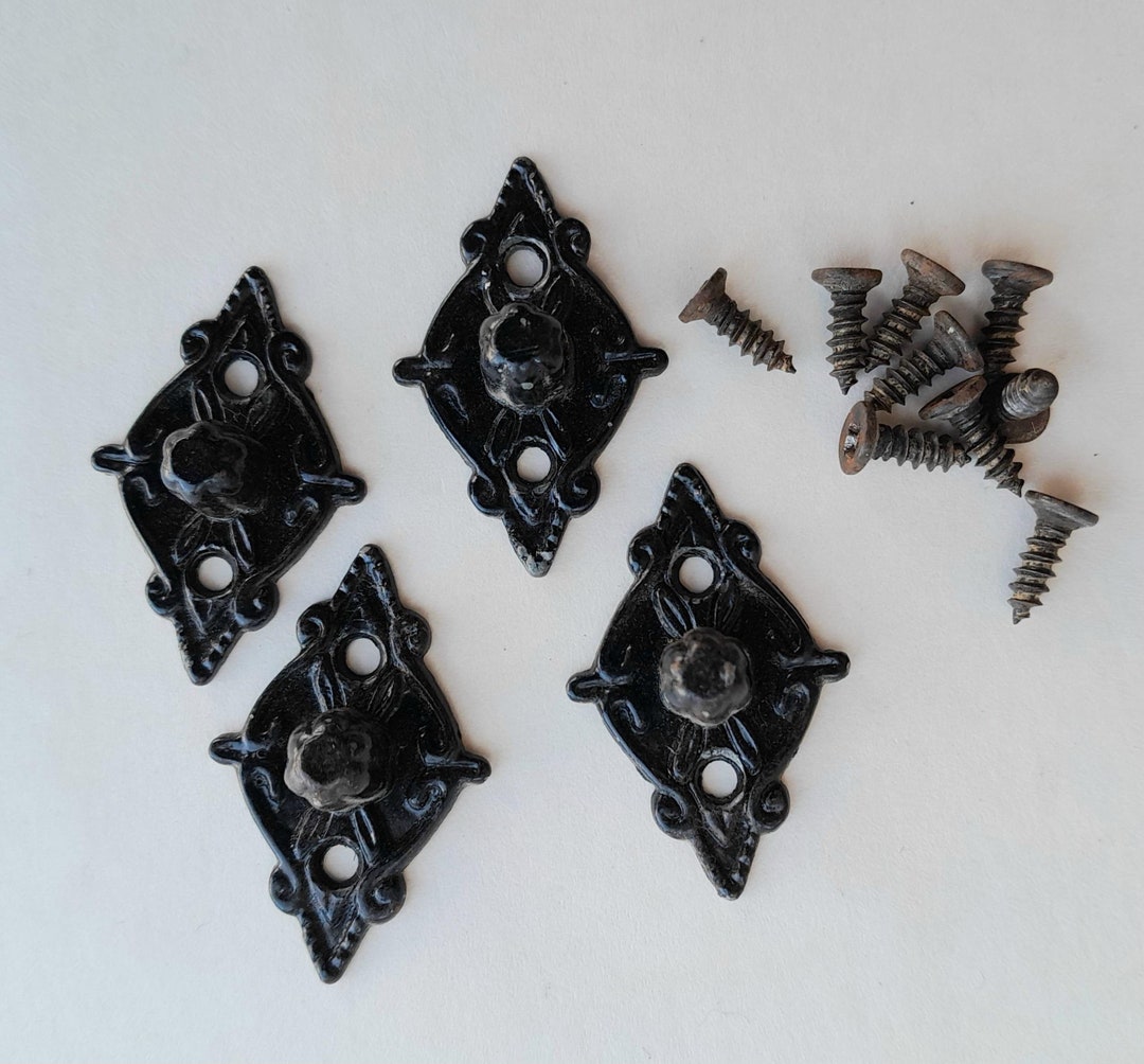 4 Miniature Rod Brackets Victorian Style for Dollhouse Curtains or ...
