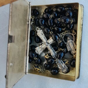 Pope Paul Metal Box With Rosary, Stamped Paulus VI Pont Max, Book ...