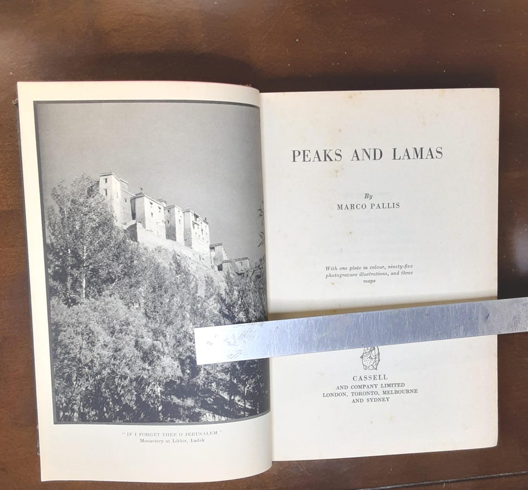Peaks and Lamas by Marco Pallis, 1st Edition 1939, With Flaws, Photo ...