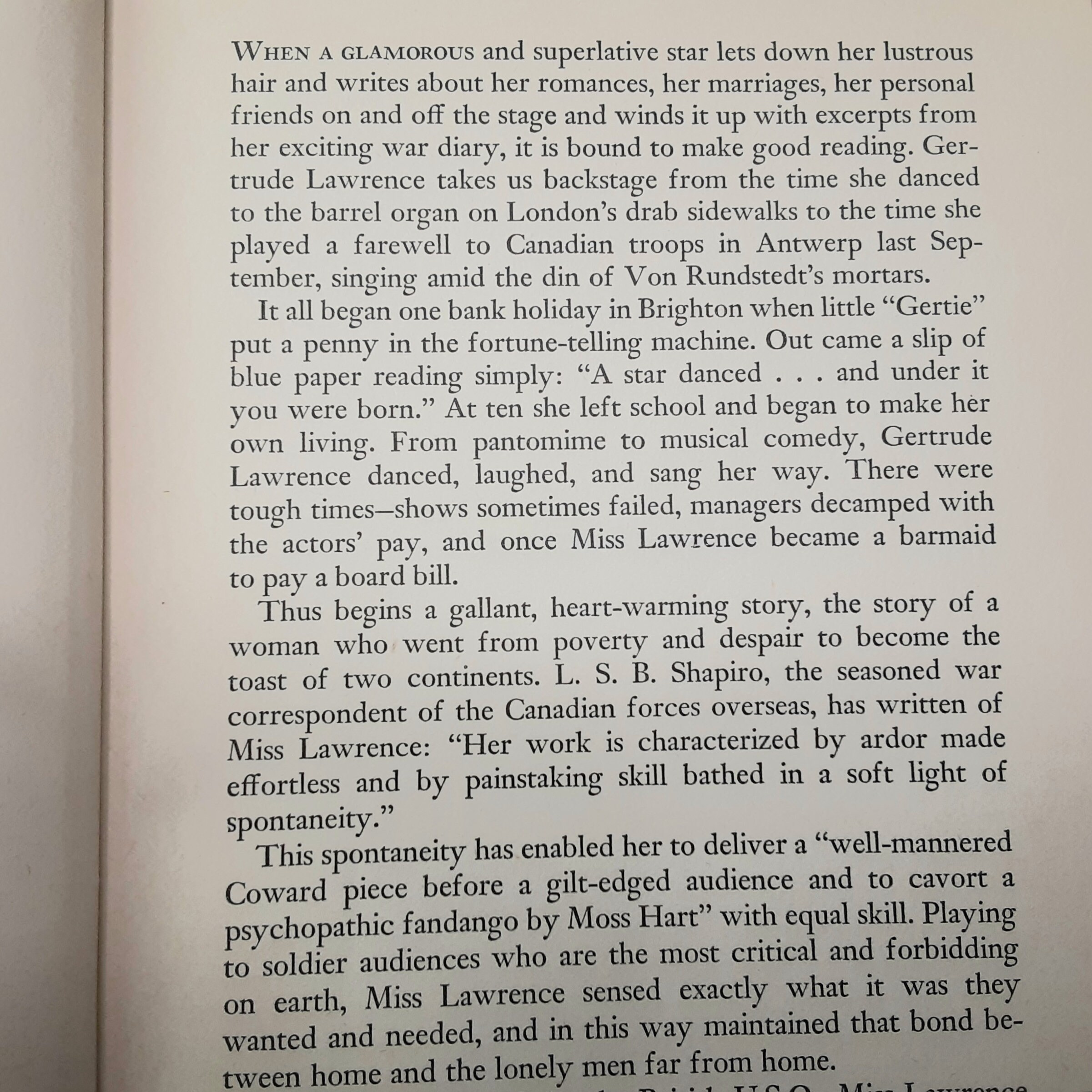 A Star Danced by Gertrude Lawrence 1940s 1st Edition Broadway Pygmalion ...