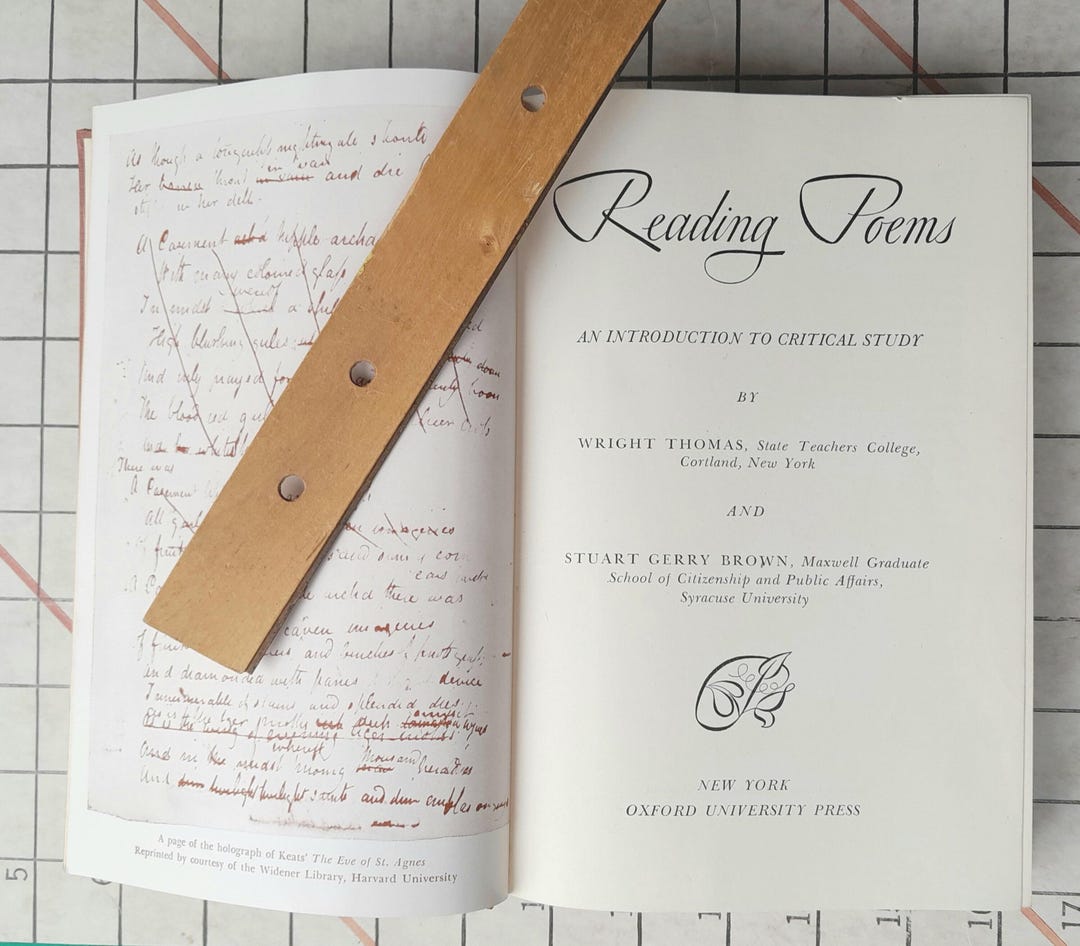 Reading Poems by Wright Thomas & Stuart Gerry Brown 10th Printing 1950 ...