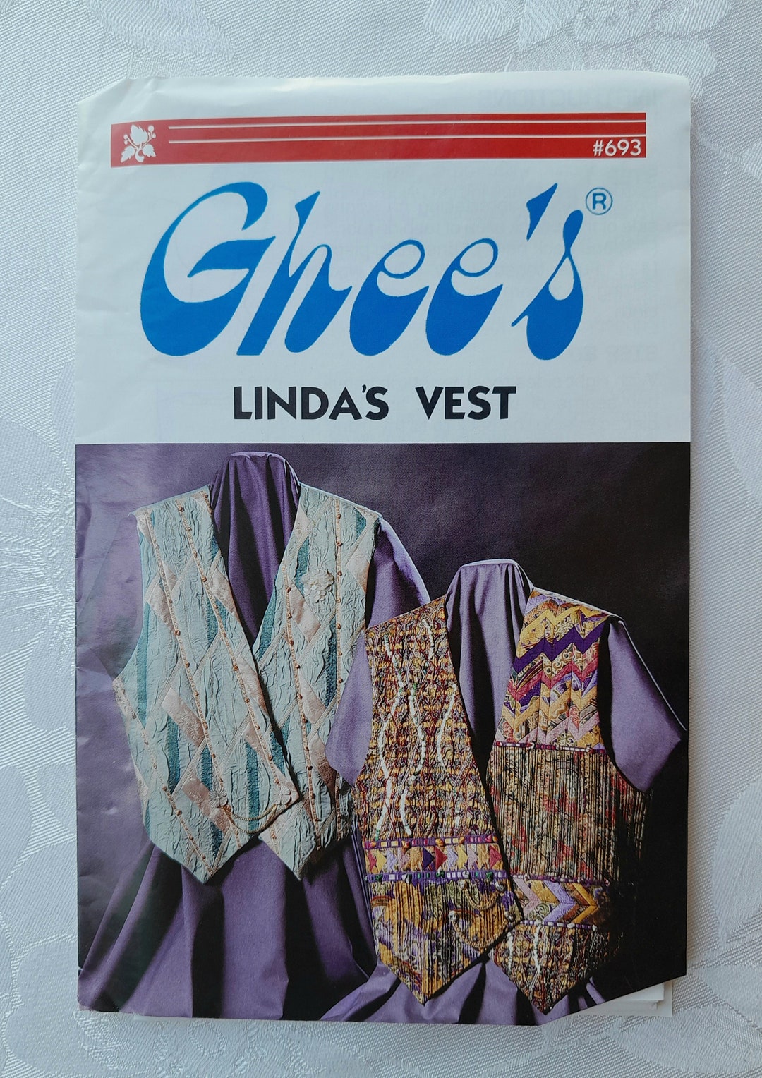 Ghee's Sewing Pattern Linda's Vest Sizes Small to XL #693 1993 Uncut ...