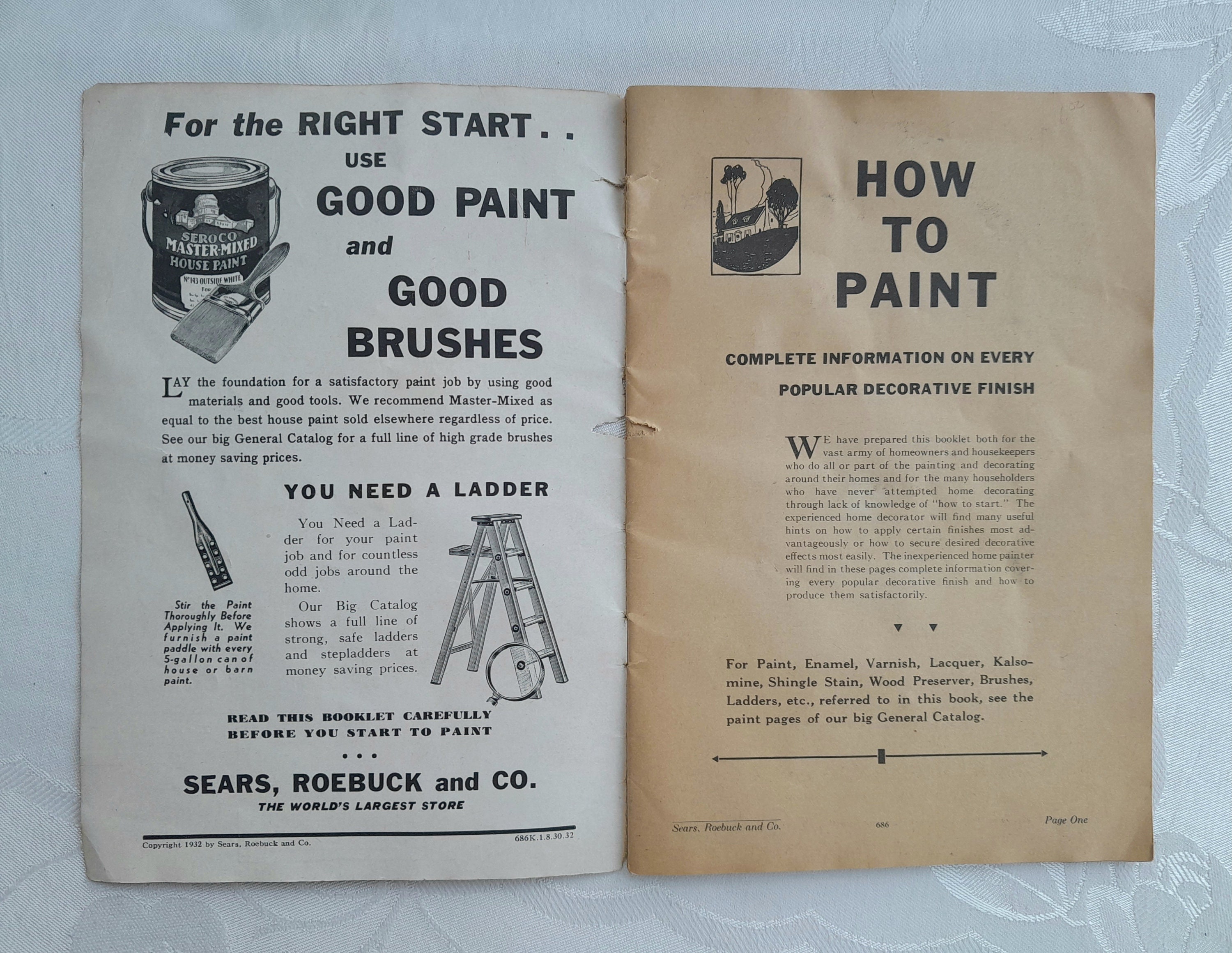 How to Paint, From Sears Roebuck & Co., 1930s Booklet, Home Painting ...