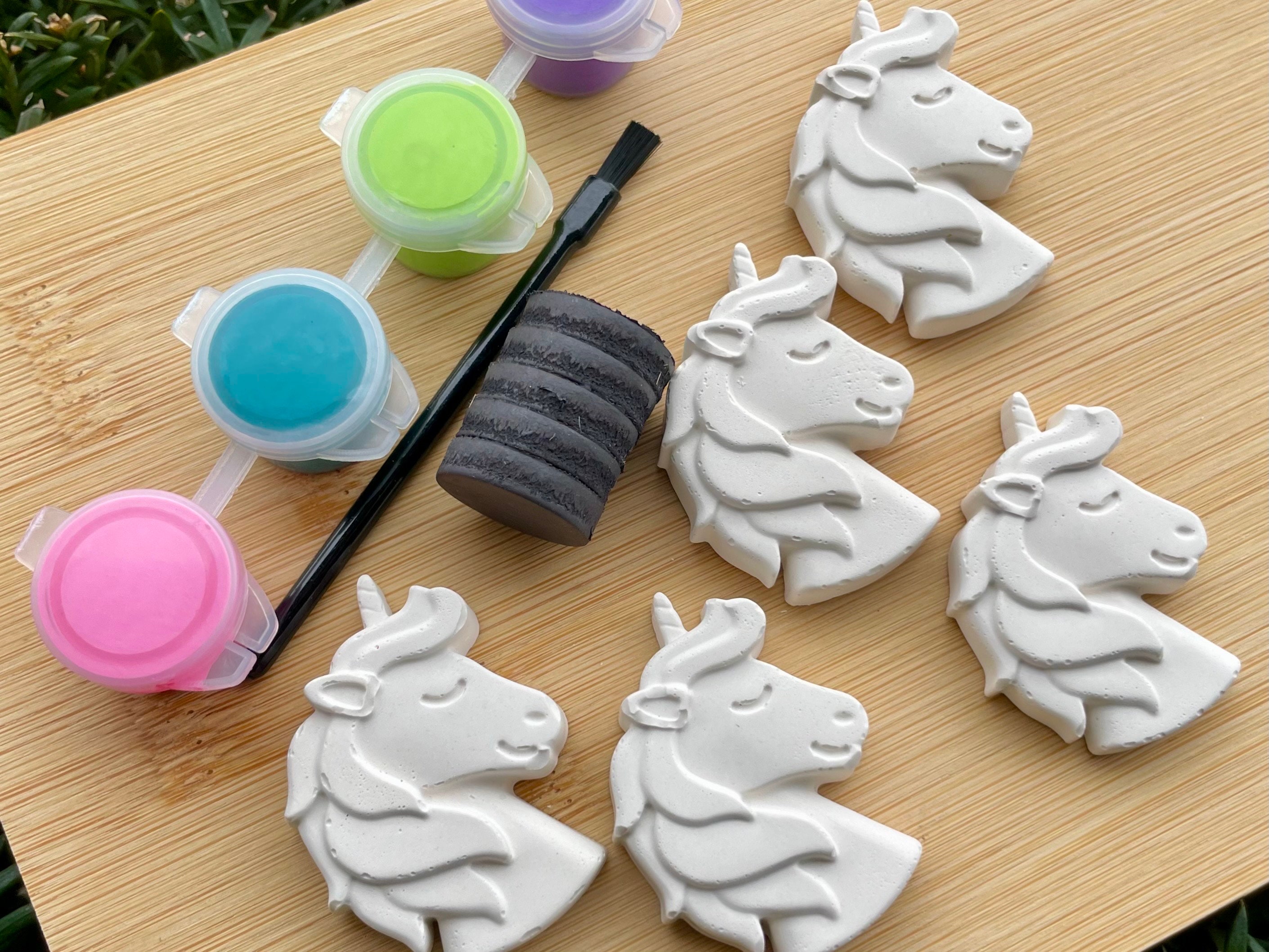 DIY Mystical Themed Plaster Magnet Set, Paint Unicorn, Kids Crafts - Etsy