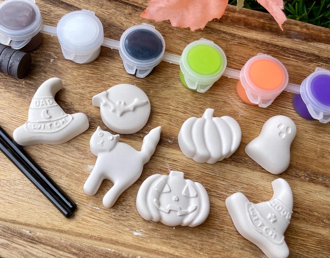 Halloween Themed Magnet Set, Paint Own Spooky Refrigerator Magnet ...