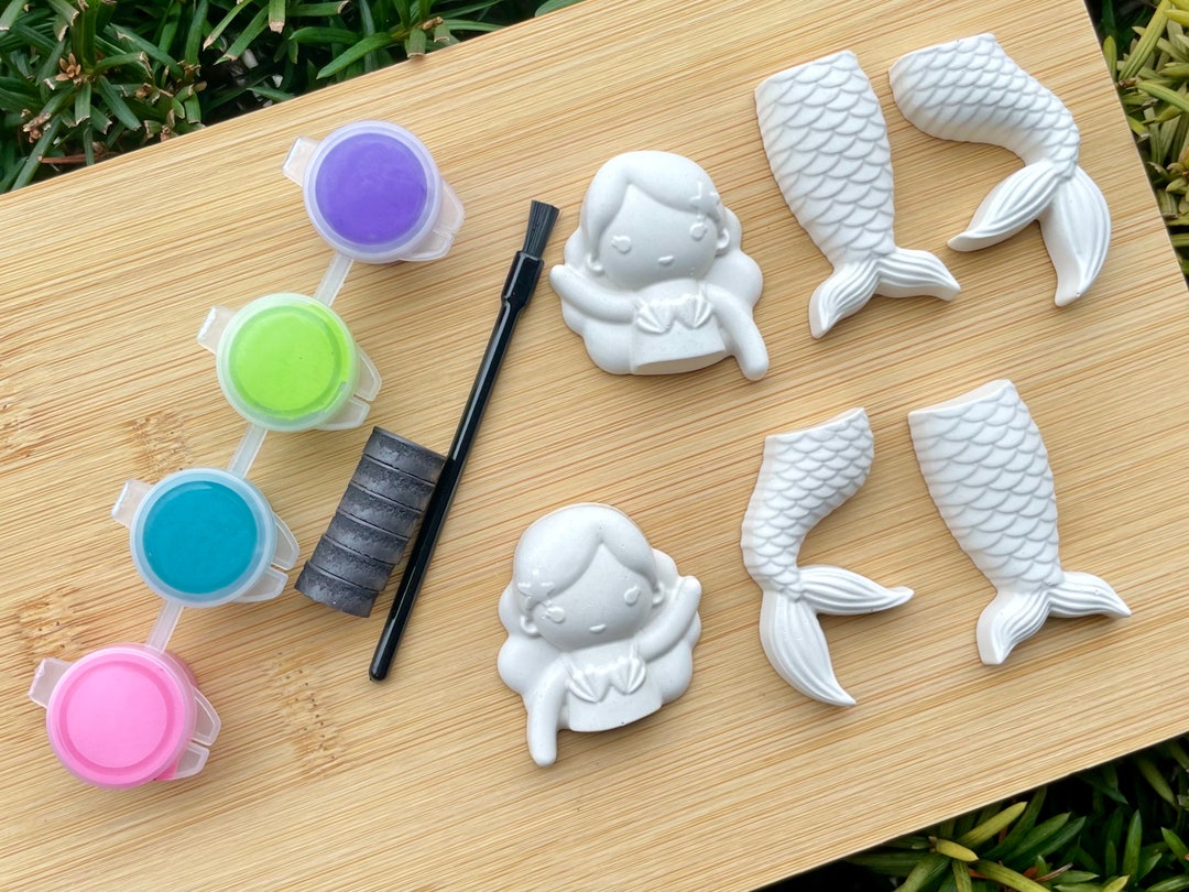 DIY Sea Mermaid Plaster Magnet Painting Kit: Kids Crafts - Etsy
