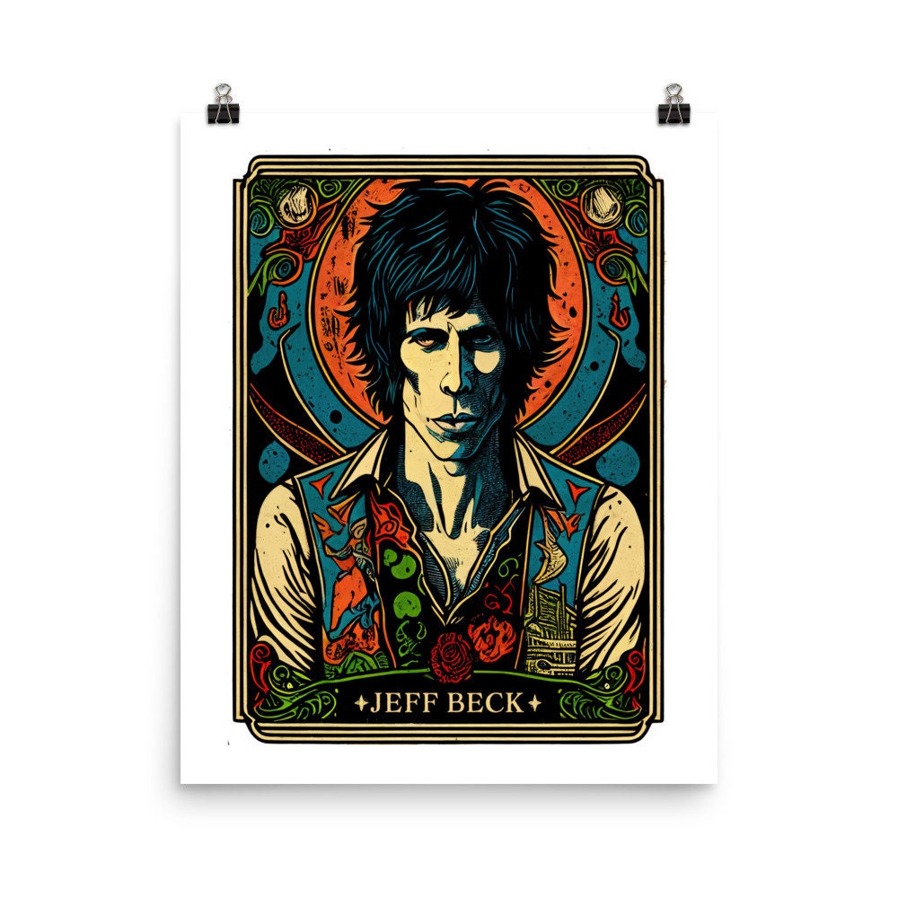 Illustrated Jeff Beck Poster - Etsy
