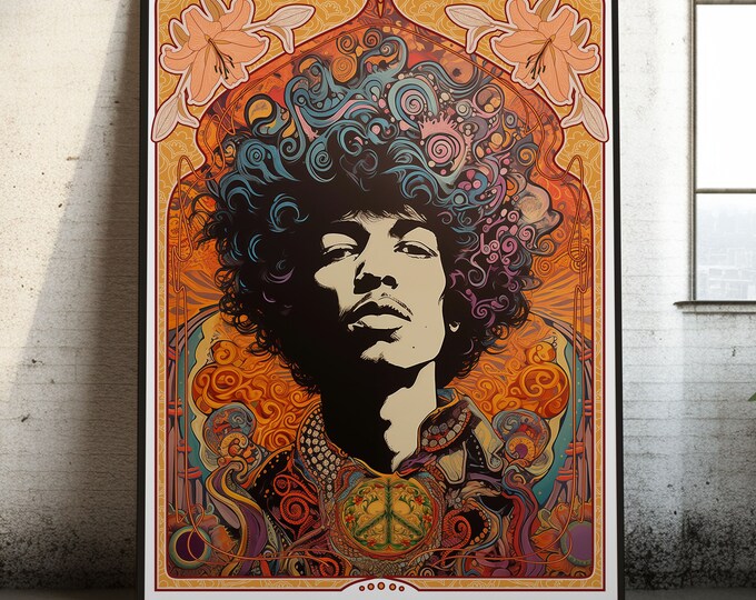 JIMI HENDRIX Premium High Gloss Art Print Poster. 005P 24x36 - Etsy Canada