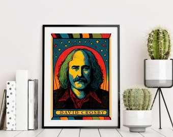 David Crosby Original Poster Style Drawing A3. - Etsy