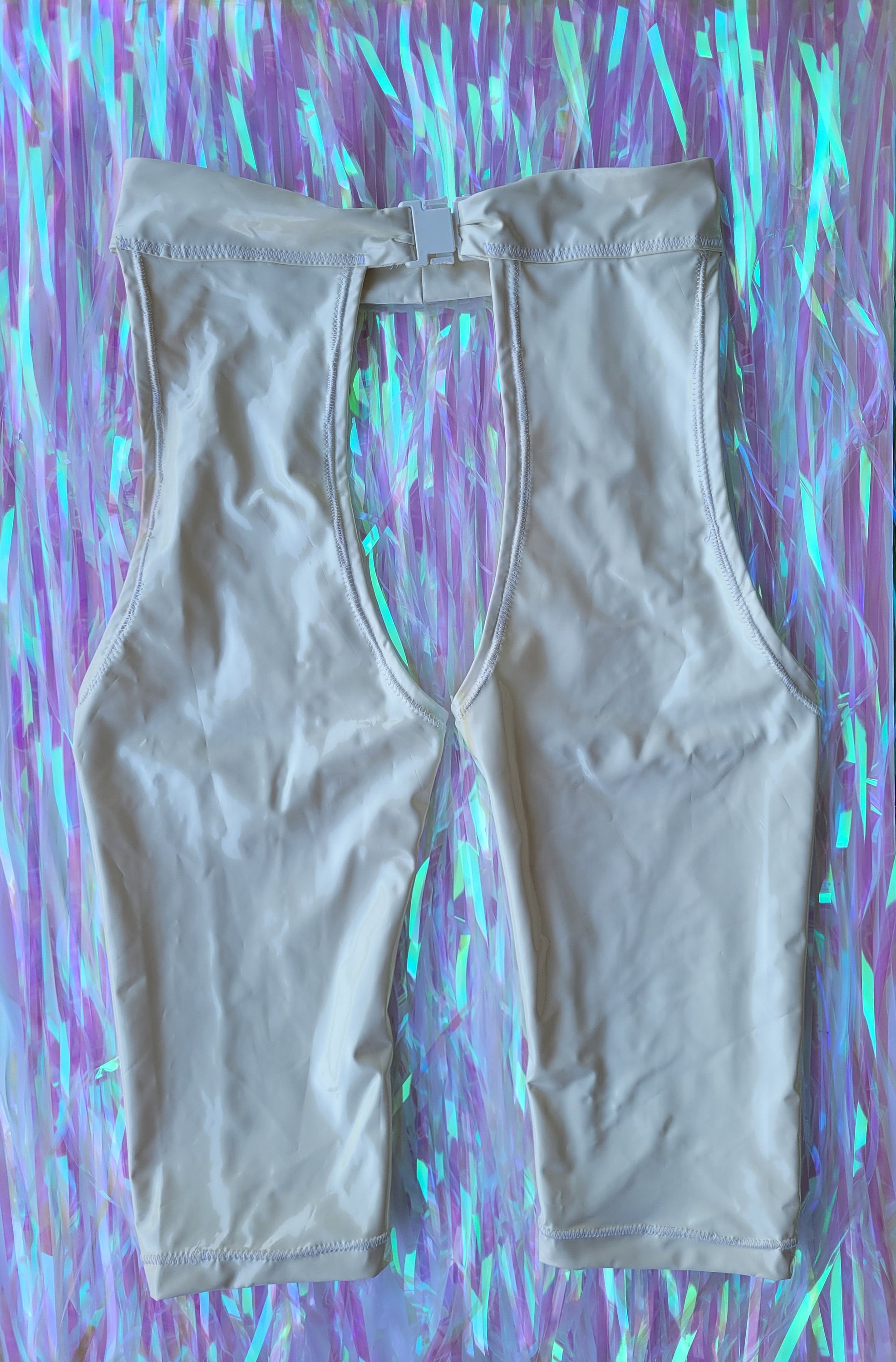 Stretch PVC Thong Bodysuit and Chaps Set XS-S Futuristic Rave Festival ...