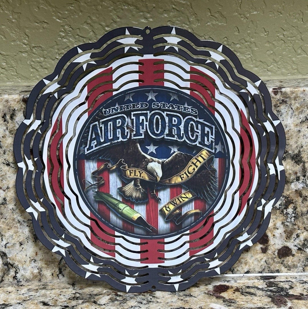 New U.S. Air Force Wind Spinner 8" Aluminum Super Cute! - Etsy