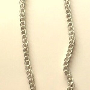 Handmade Sterling Silver Circle Chain Necklace 32 Inch Double Linked ...