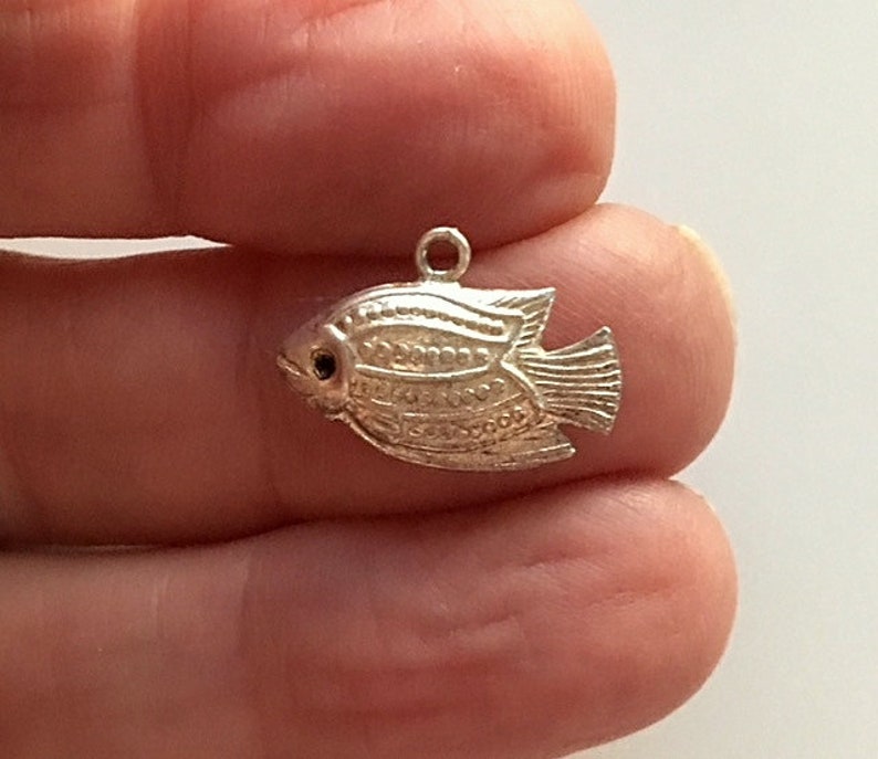 Vintage Sterling Silver Fish Charm Sterling Fish Charm With - Etsy