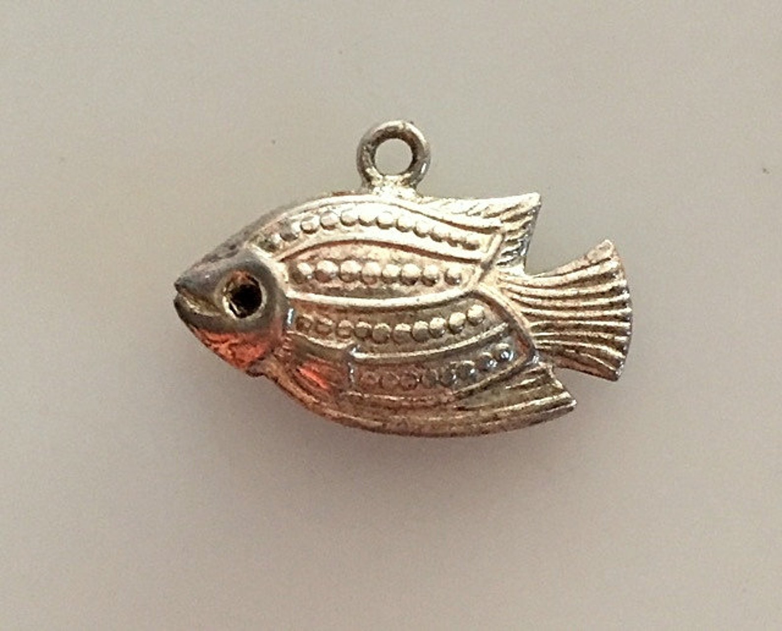 Vintage Sterling Silver Fish Charm Sterling Fish Charm With - Etsy