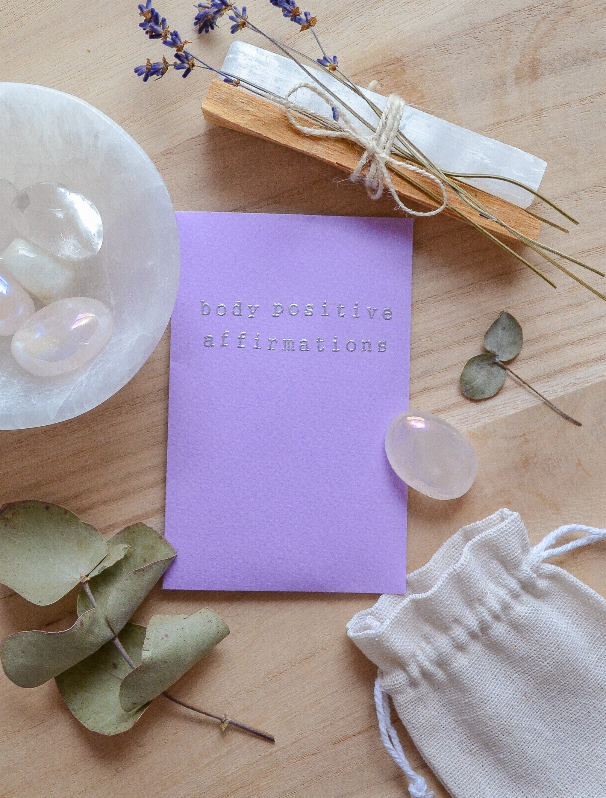 Body Positive Self Care Affirmation Box Rose Aura Quartz | Etsy