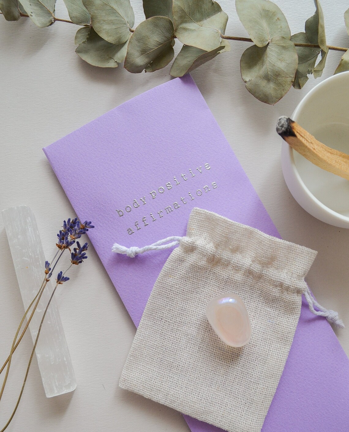 Body Positive Self Care Affirmation Box Rose Aura Quartz | Etsy