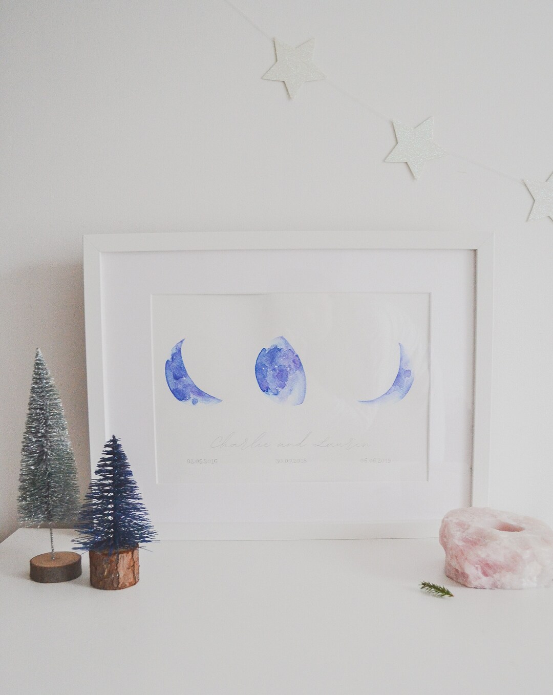 Moon Phase Painting Personalised Anniversary Painting Gift - Etsy