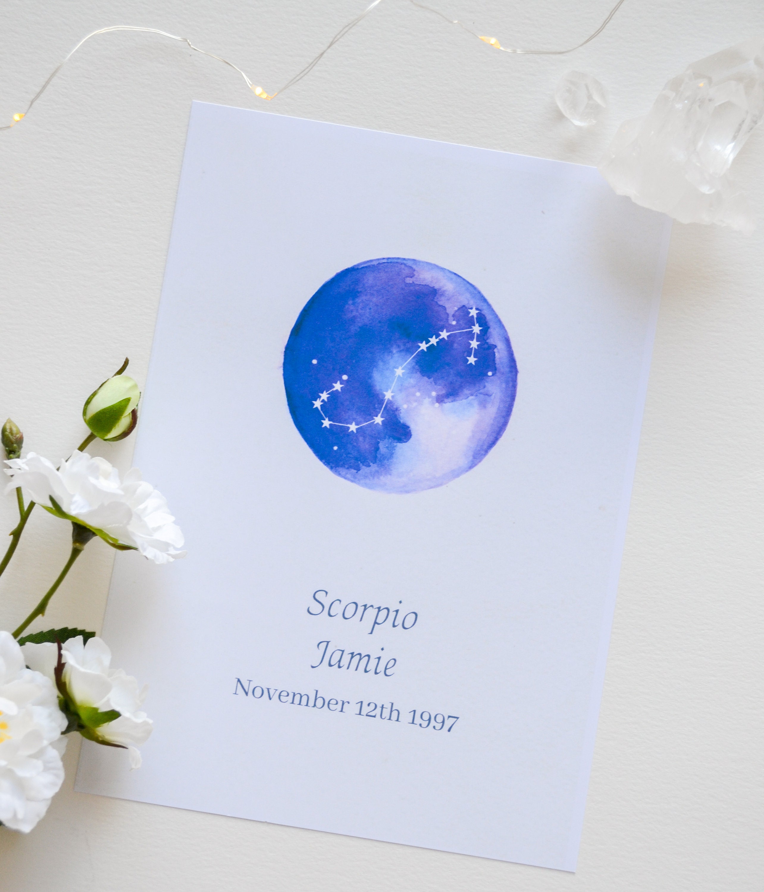 Scorpio Constellation Print Personalised Zodiac Print - Etsy