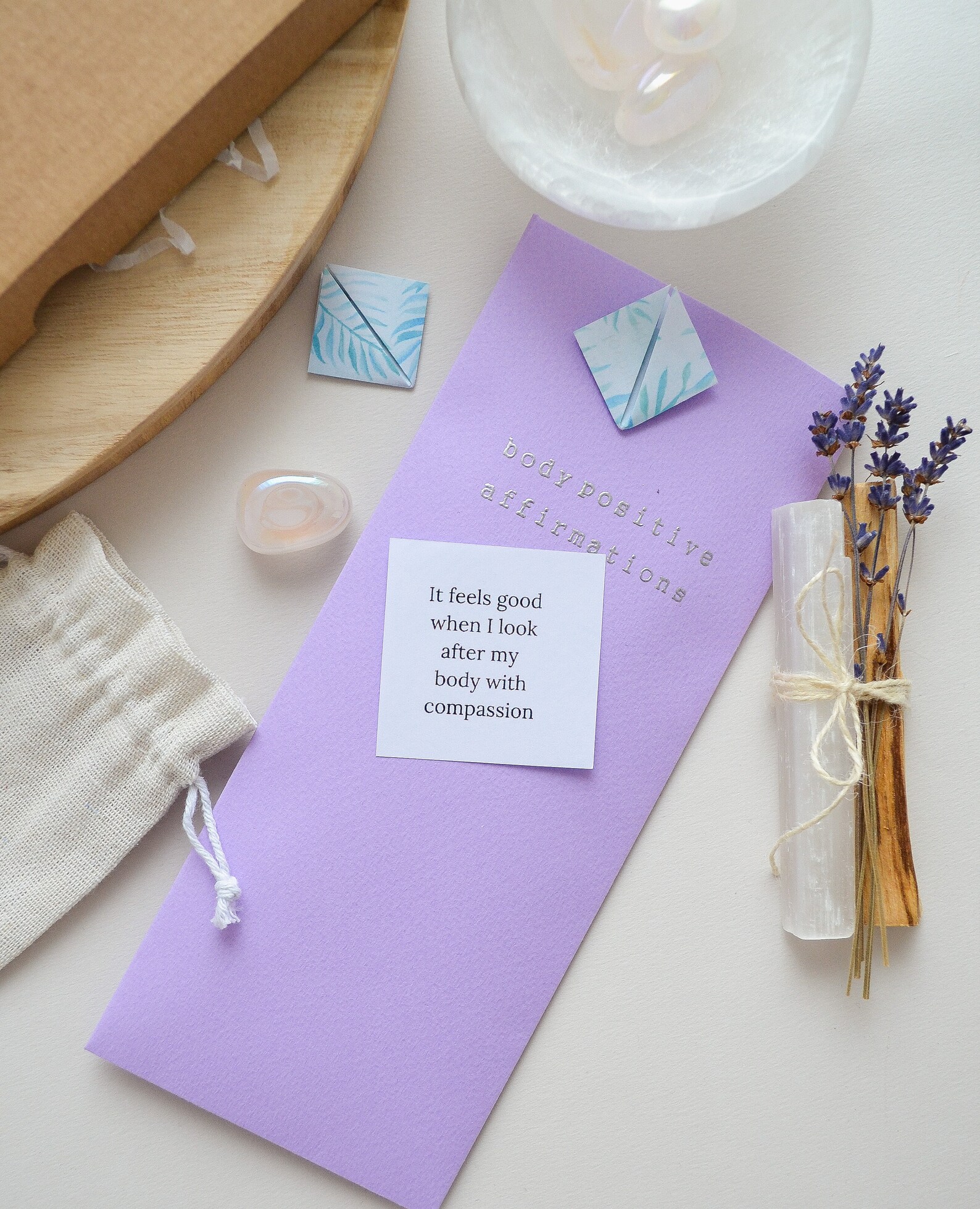 Body Positive Self Care Affirmation Box Rose Aura Quartz | Etsy