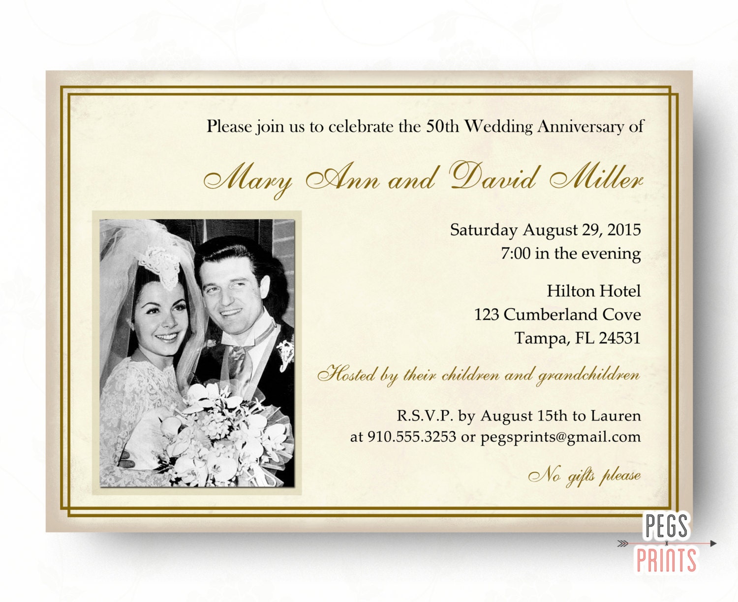 50th Wedding Anniversary Invitations Anniversary Invitation 50th 