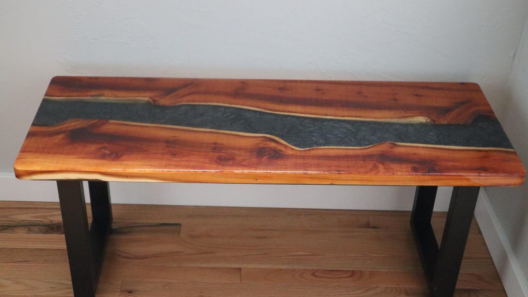 Rare Yew Wood Bench, Epoxy River, Lava Style. - Etsy