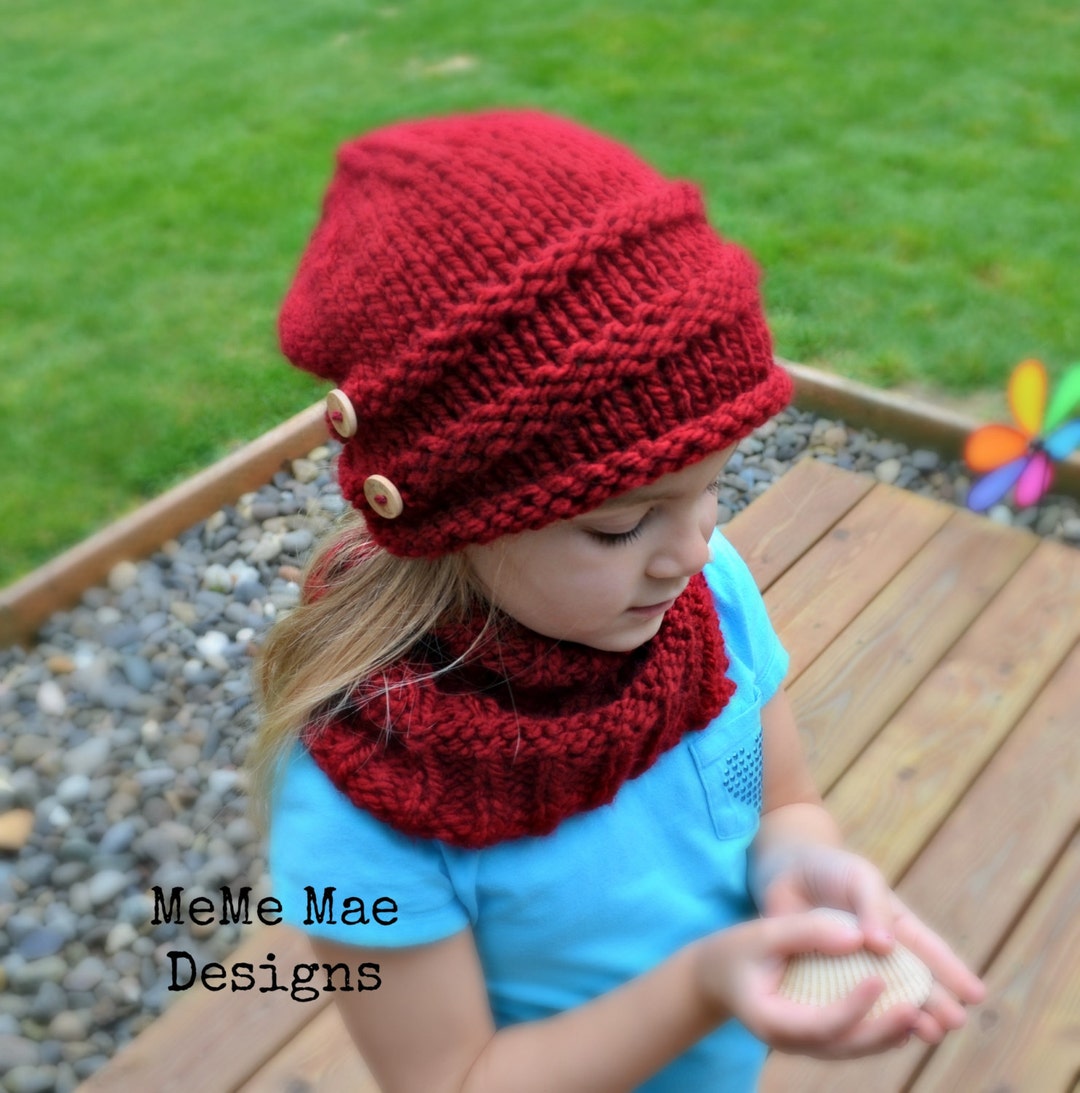 KNITTING PATTERN - Hat Pattern, Stocking Hat, the Roll-o Hat (toddler ...