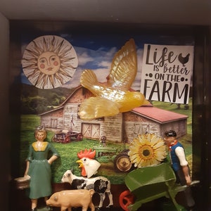 Farm Life Assemblage With Vintage Lead People and Animals - Etsy