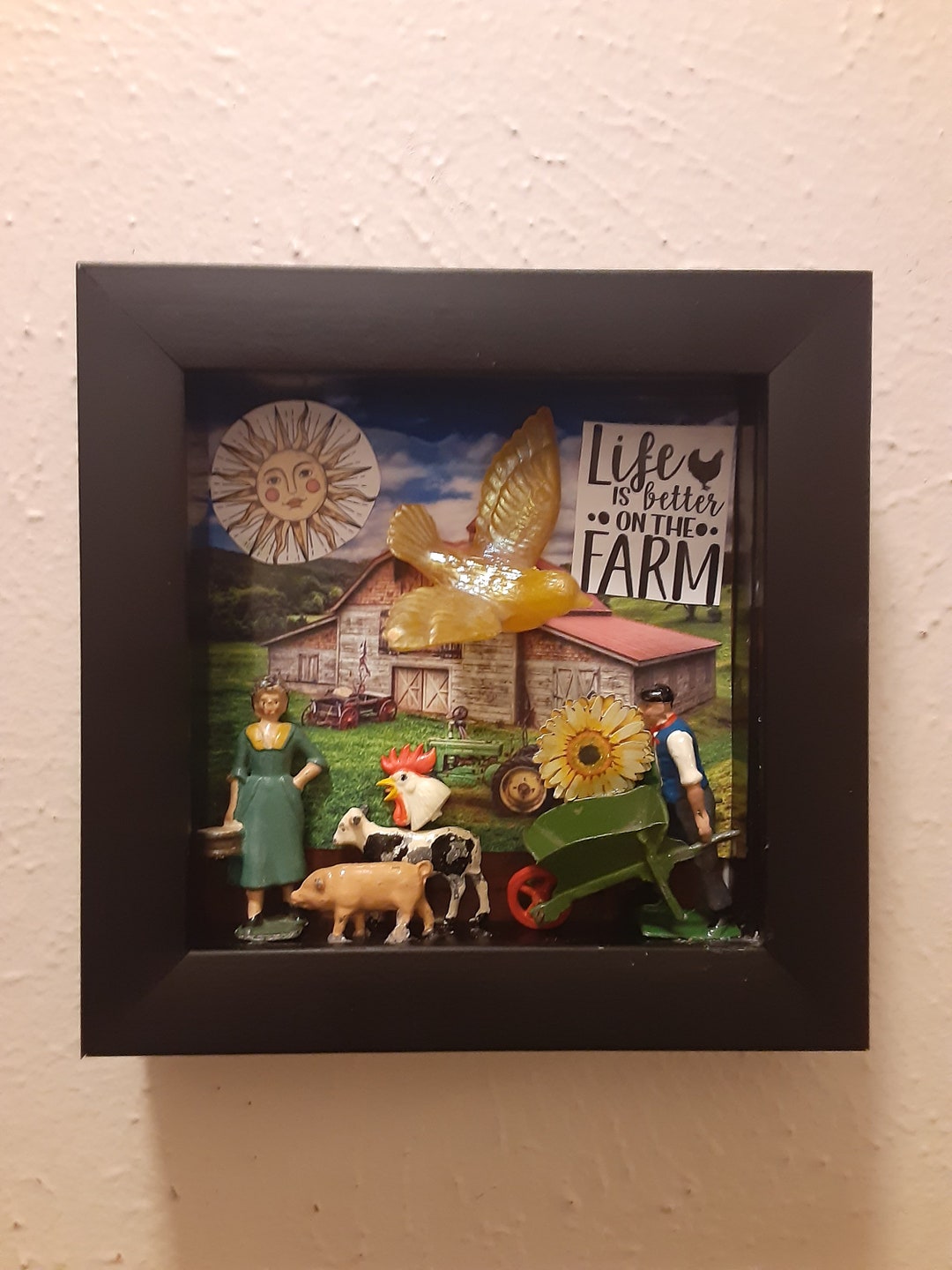Farm Life Assemblage With Vintage Lead People and Animals - Etsy