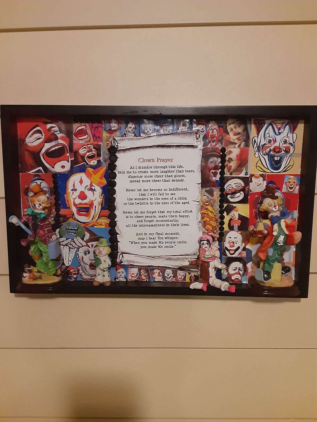 Clown Prayer Collage With Four 3D Clowns. - Etsy