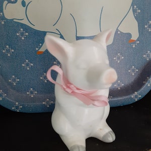 3 Ceramic Pigs and Small Pig Tin Platter - Etsy