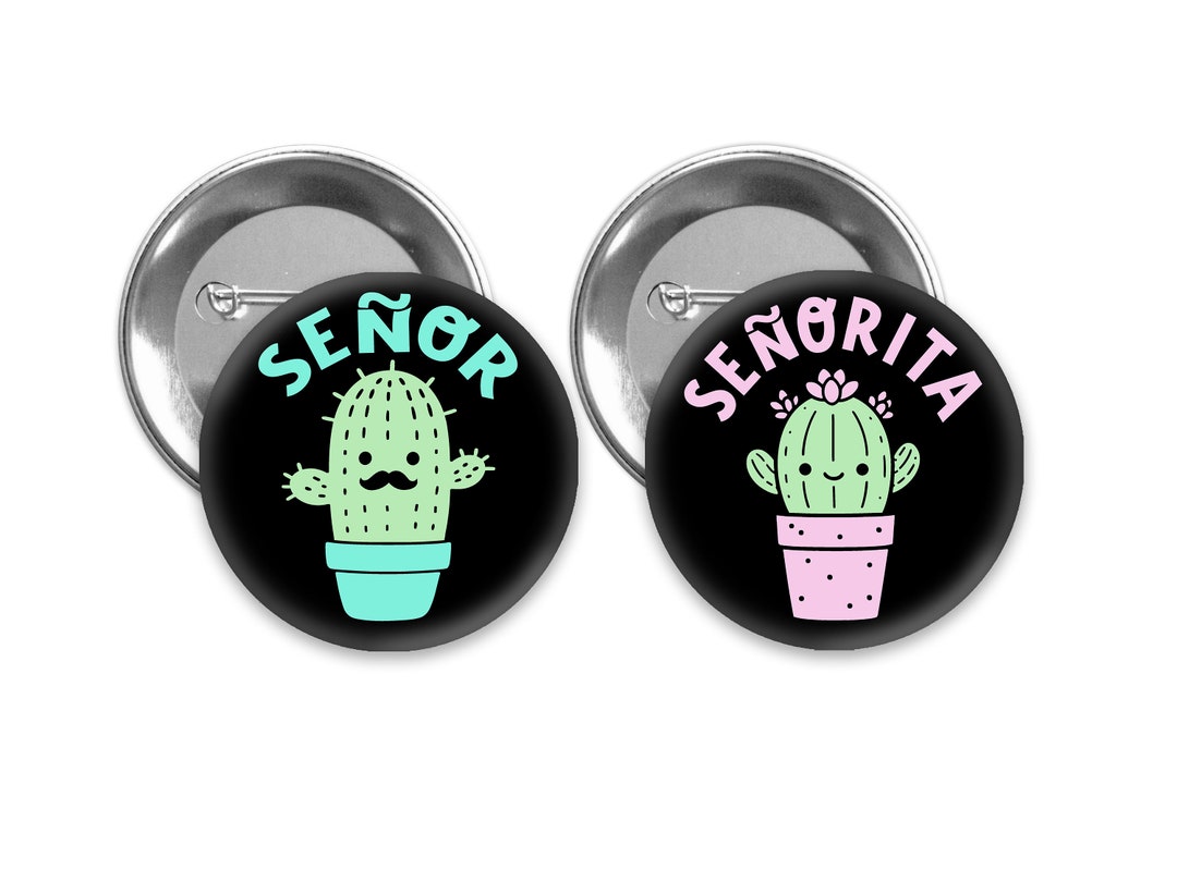 Cactus Gender Reveal Pins: Fiesta Theme, Señor and Señorita - Etsy