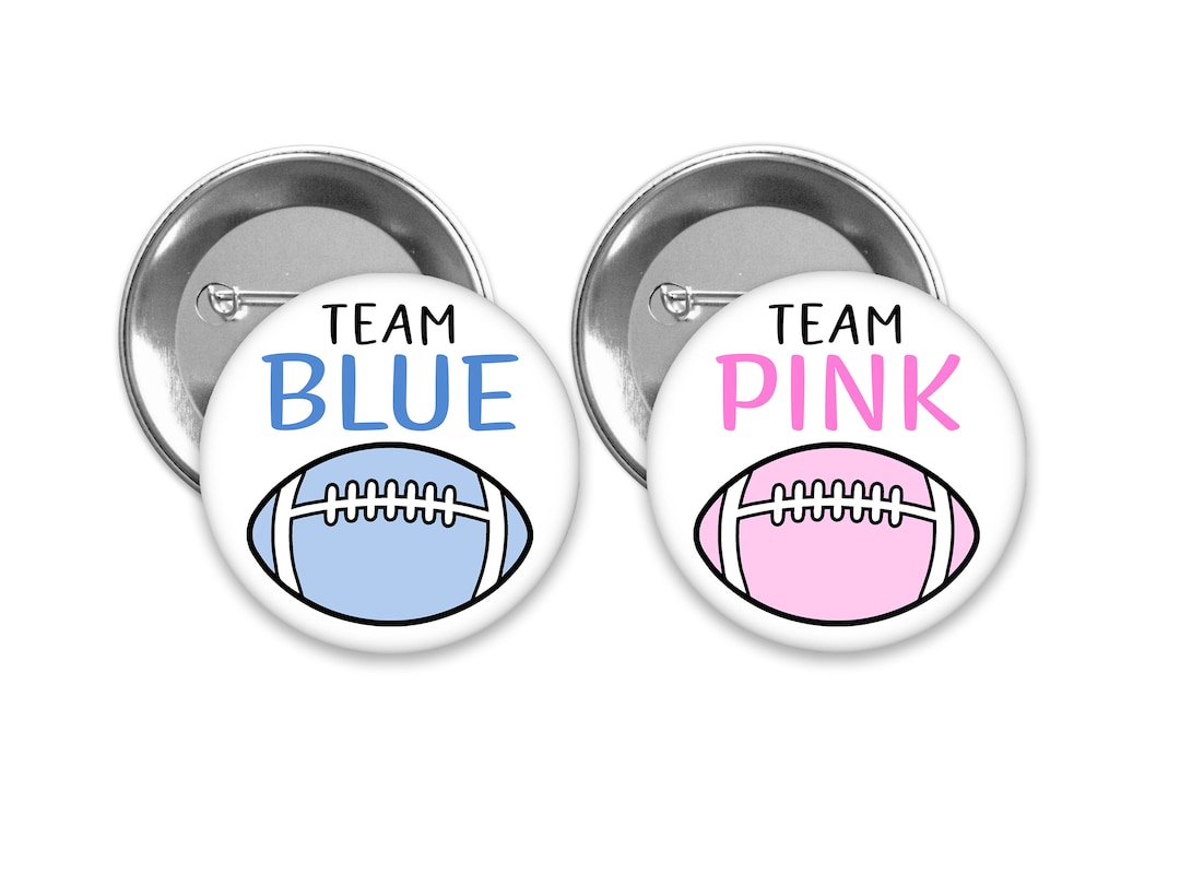 Team Pink and Team Blue Football Themed Gender Reveal Pins - Etsy