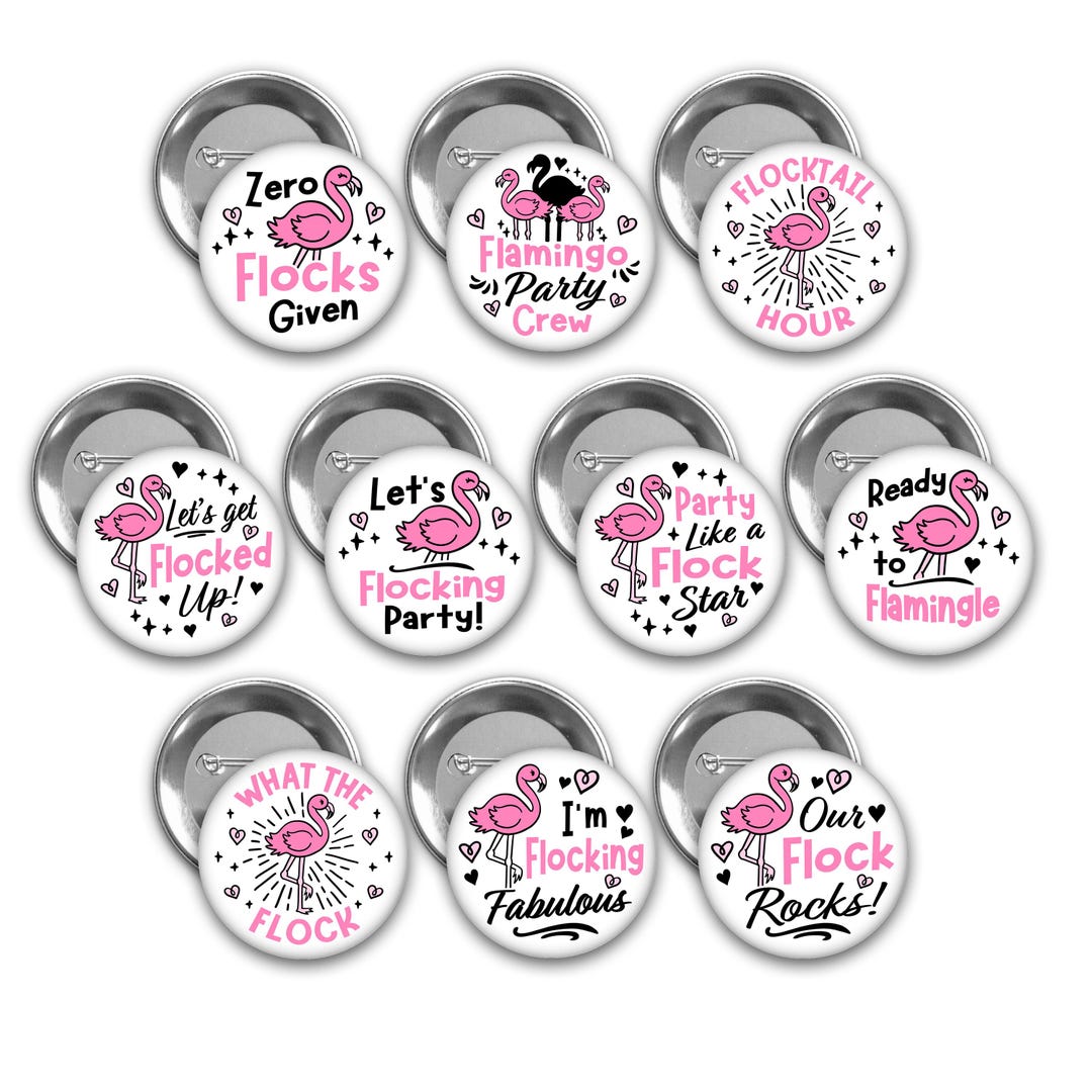 Flamingo Party Pins. Set of 10. Flamingle, Flocking Party... for ...
