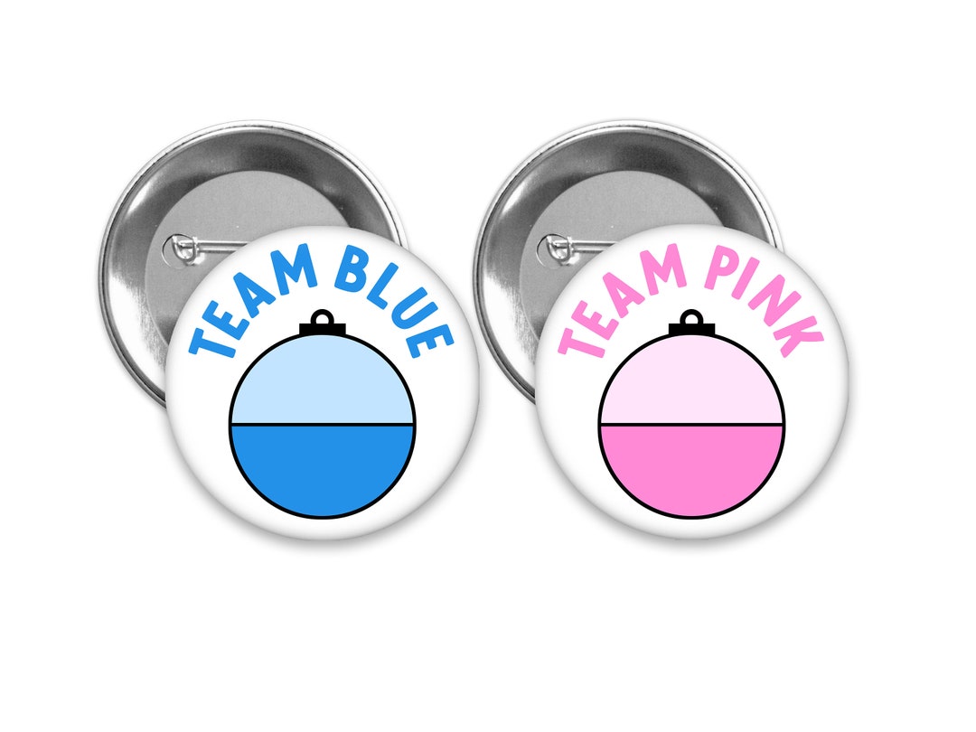 Team Blue Vs Team Pink Gender Reveal Pins: Fishing Bobber Party Favors ...