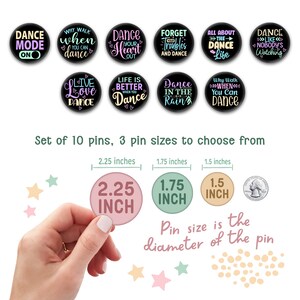 Dance Pin Back Buttons. Set of 10. 3 Pin Sizes to Choose From. - Etsy