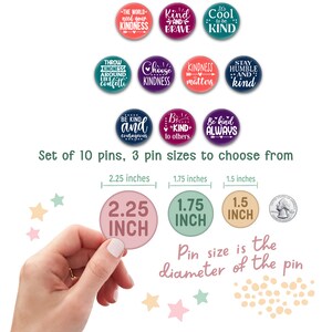 Kindness Pin Back Buttons. Set of 10. 3 Pin Sizes to Choose From. - Etsy