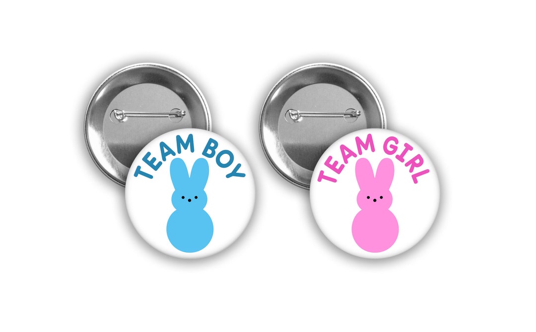 Team Boy and Team Girl Peeps Bunny Silhouette Easter Themed Gender ...