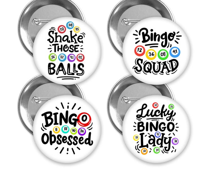 Bingo Lovers Pin - I Heart Love Bingo - Hat, Jacket Lapel Pin Good Luck ...