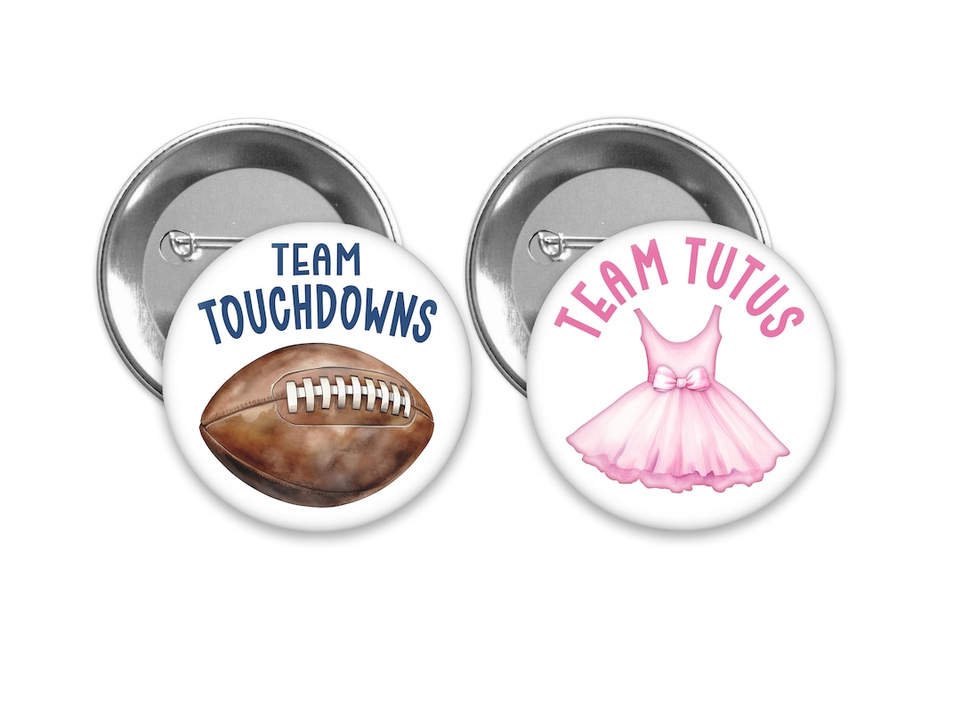 Team Touchdowns Vs Team Tutus Gender Reveal Pins - Etsy