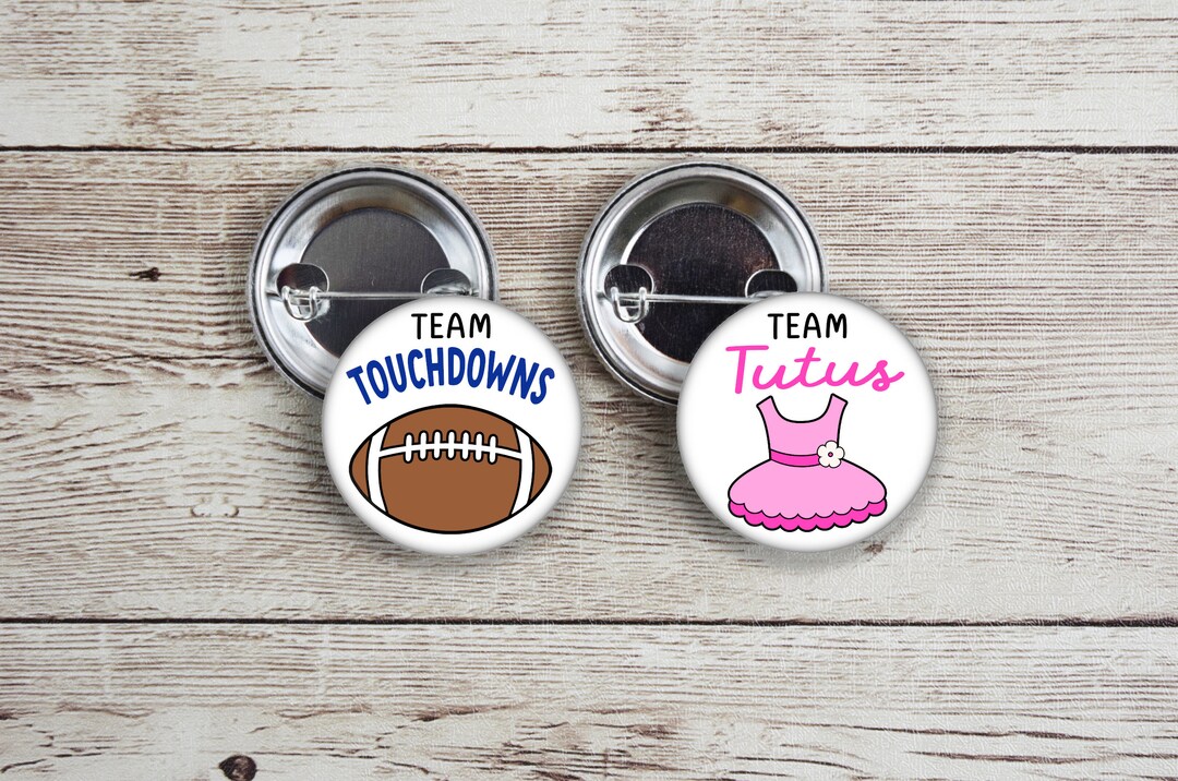 Team Touchdowns and Team Tutus Brown Football With Blue Text and Pink ...