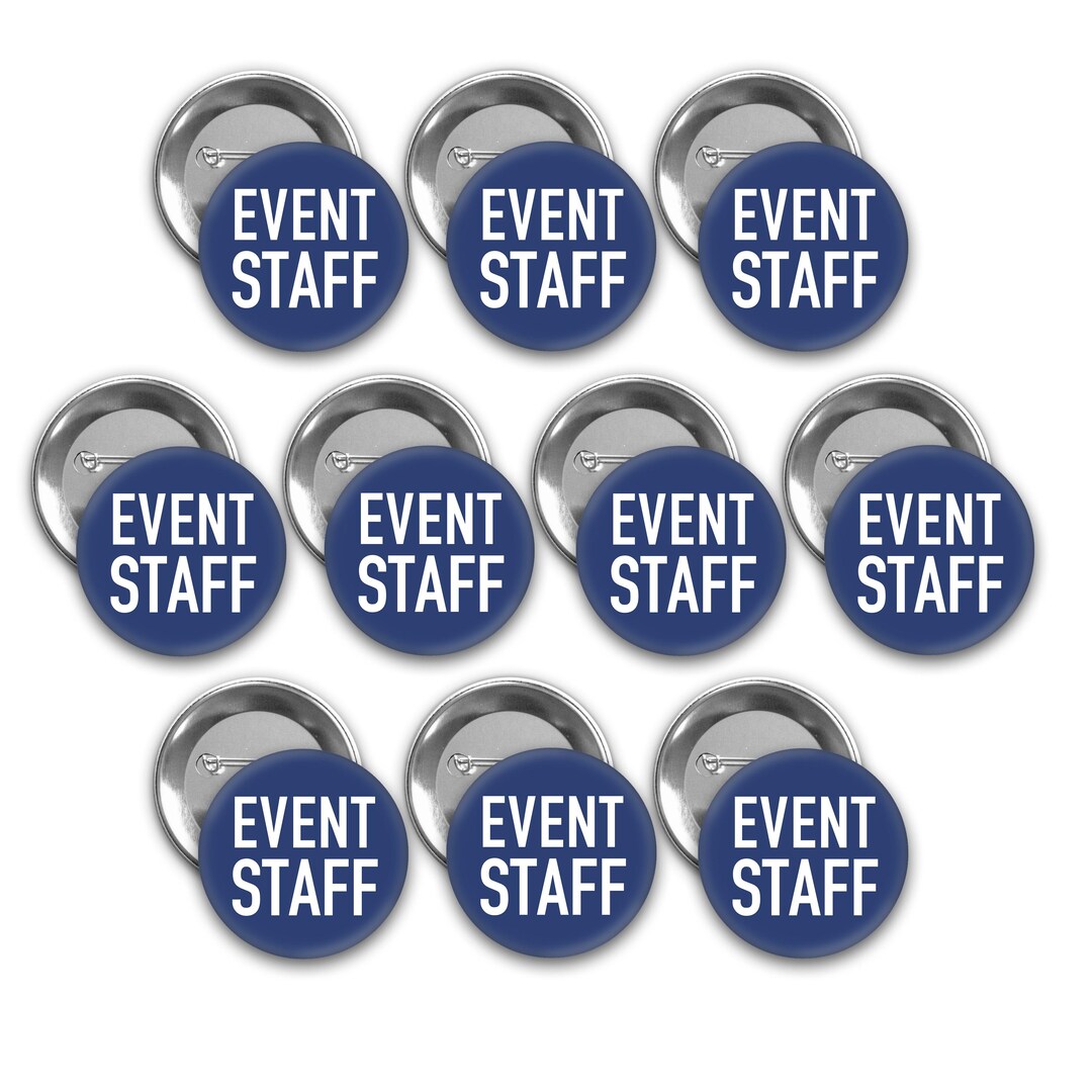 EVENT STAFF Navy Blue Pin Back Buttons. Set of 10. 2.25 Inch Pins. - Etsy