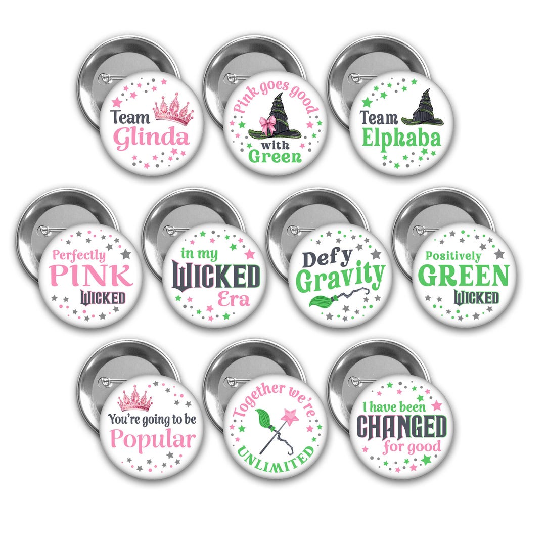 Wicked the Musical Pinback Buttons - Set of 10 - Etsy