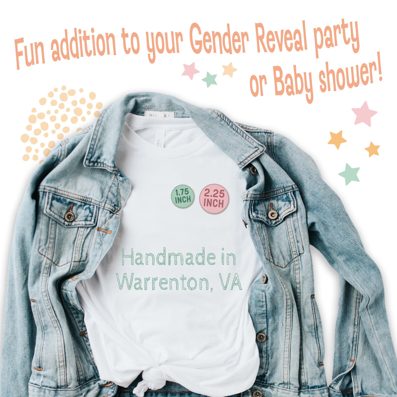 Team Touchdowns and Team Tutus Gender Reveal Pins - Etsy